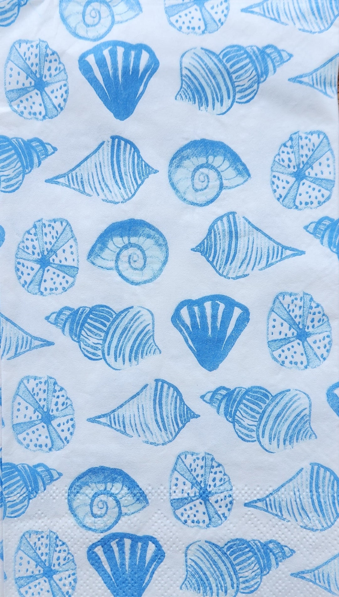 Seashell Blue and White Paper Napkin for Decoupage Set of 4 - Etsy