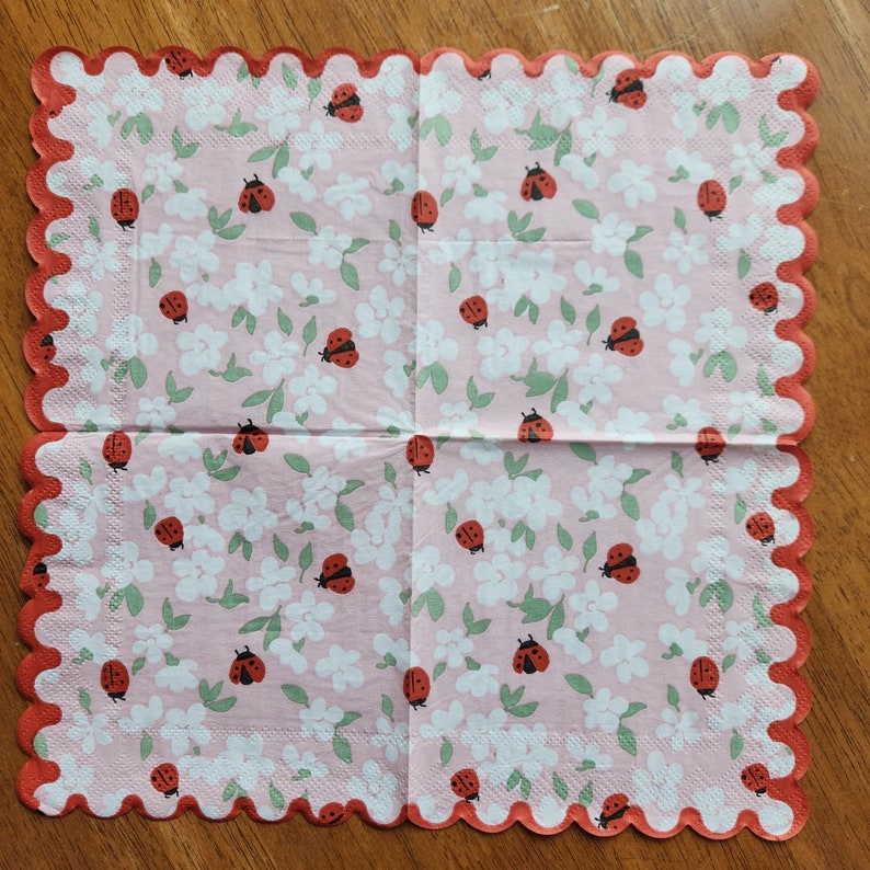 4x Ladybug Paper Napkin for Decoupage Set of 4 - Etsy