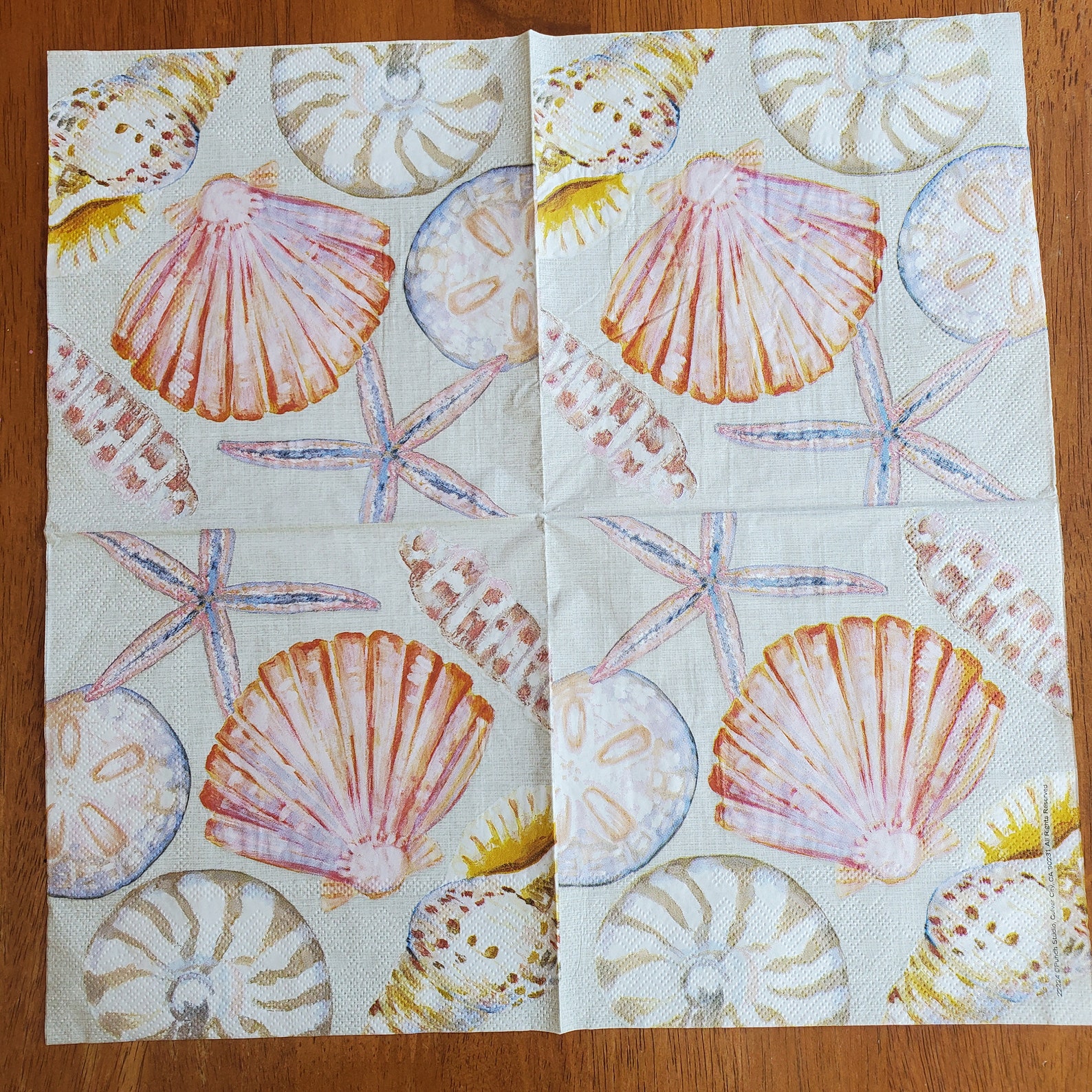 Beach Paper Napkin for Decoupage Shells and Starfish Set of 4 - Etsy