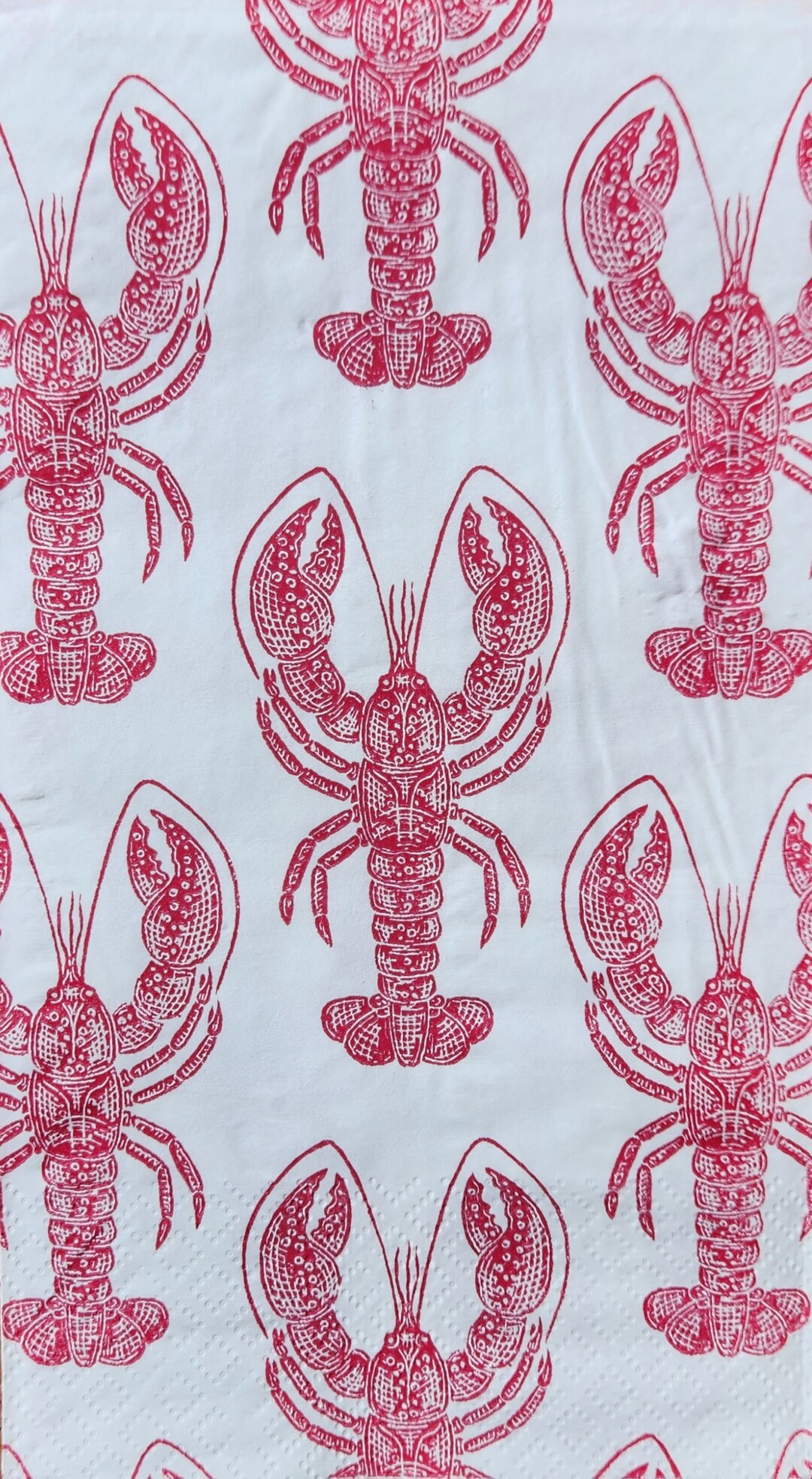 4x Red Lobster Paper Napkin for Decoupage Red Lobsters on a White ...