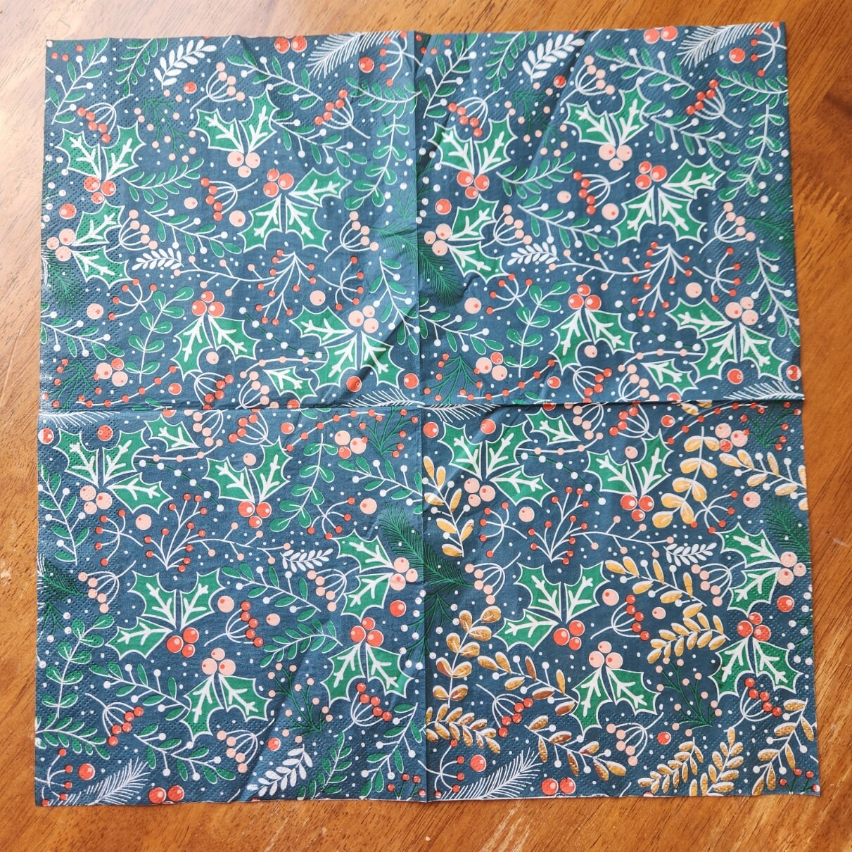 Christmas Holly Paper Napkin for Decoupage Set of 4 - Etsy