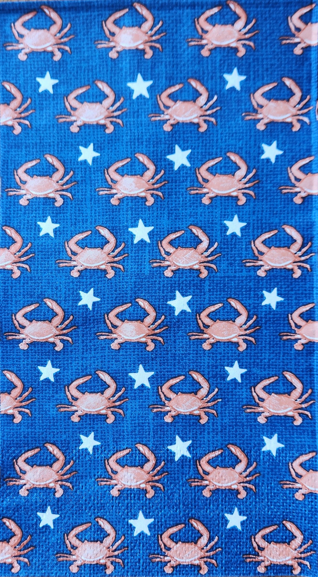 4x Paper Napkin for Decoupage Red Crabs and White Stars on a Navy Blue ...