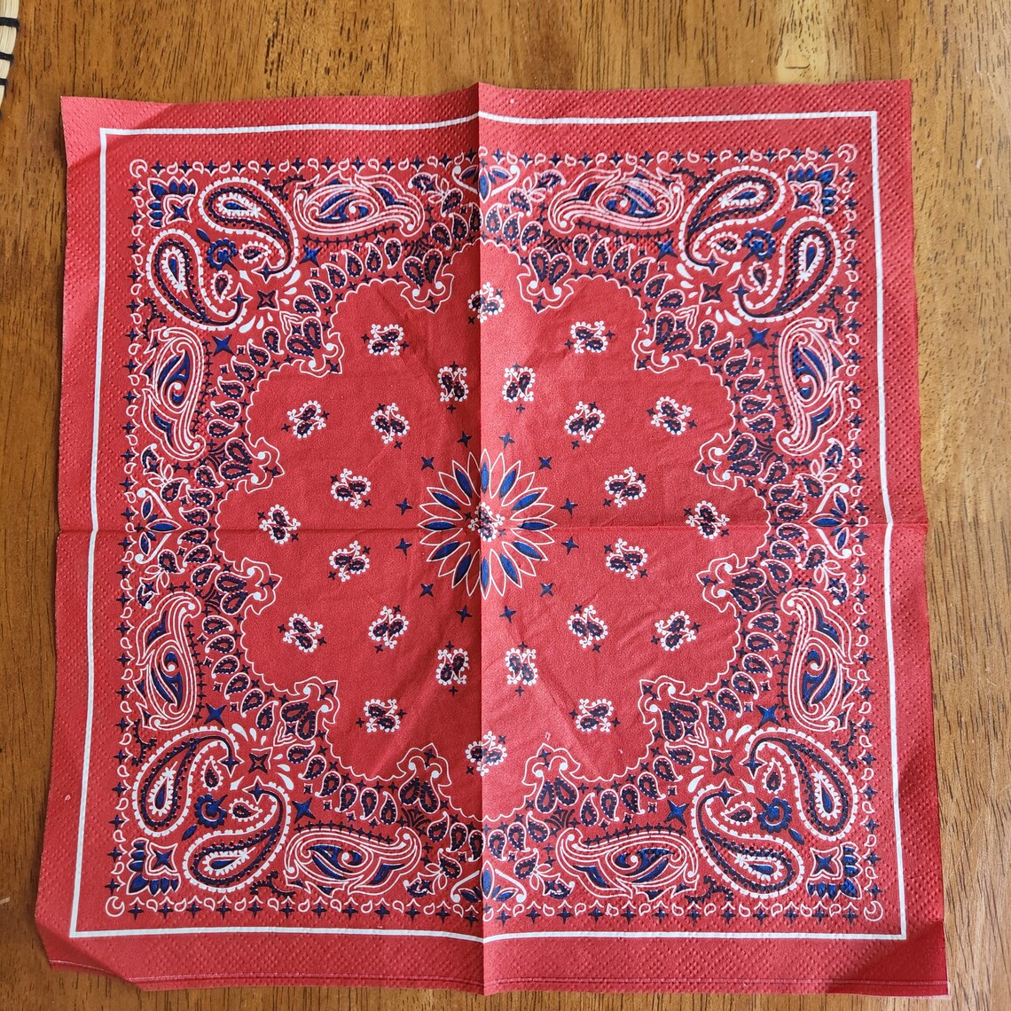 4x Red Bandana Paper Napkin for Decoupage Set of 4 - Etsy