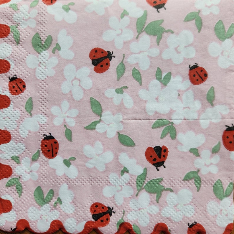 4x Ladybug Paper Napkin for Decoupage Set of 4 - Etsy