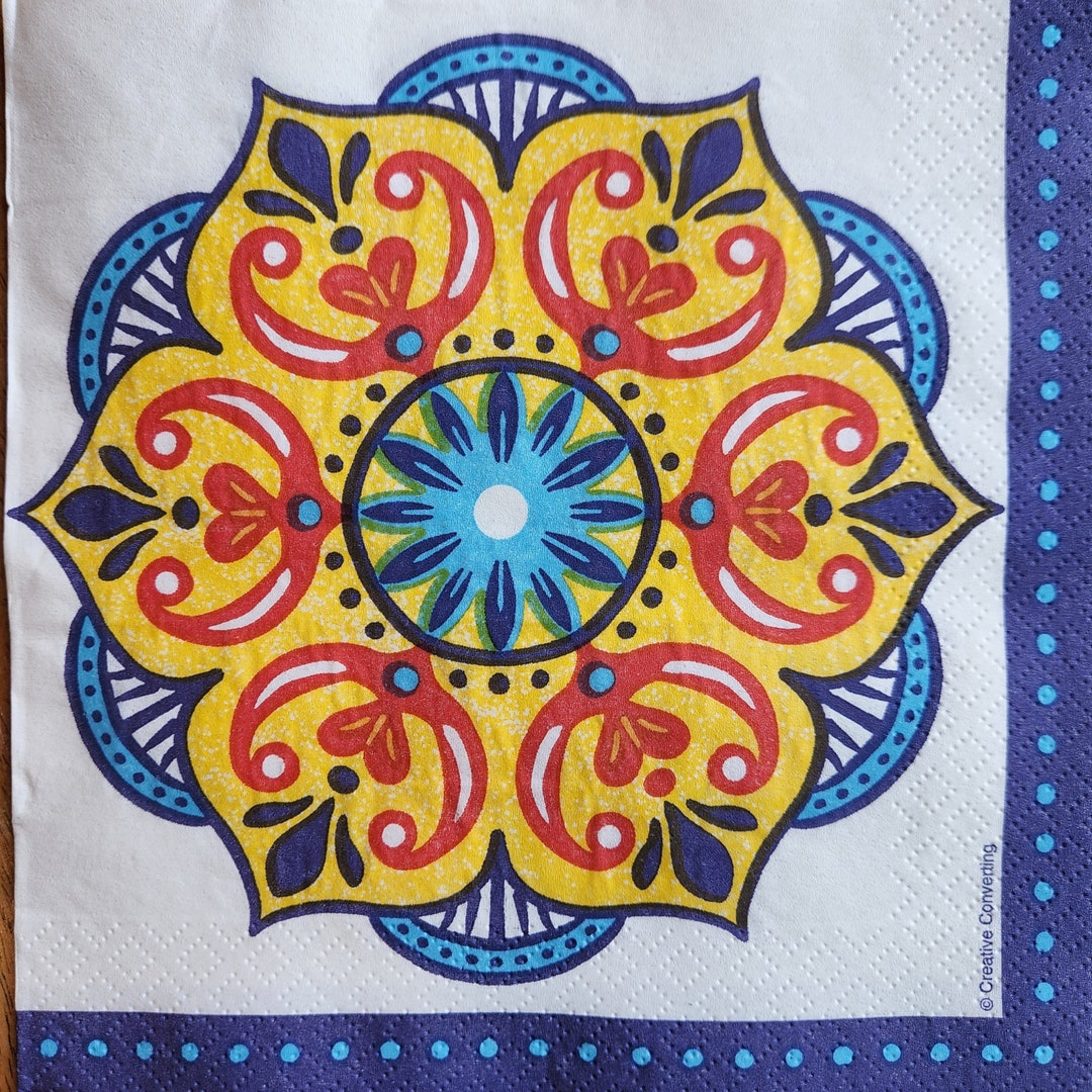 Mandala Design Paper Napkin for Decoupage Set of 4 - Etsy