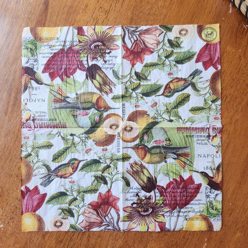 4x Vintage Hummingbird Paper Napkin for Decoupage Set of 4 - Etsy