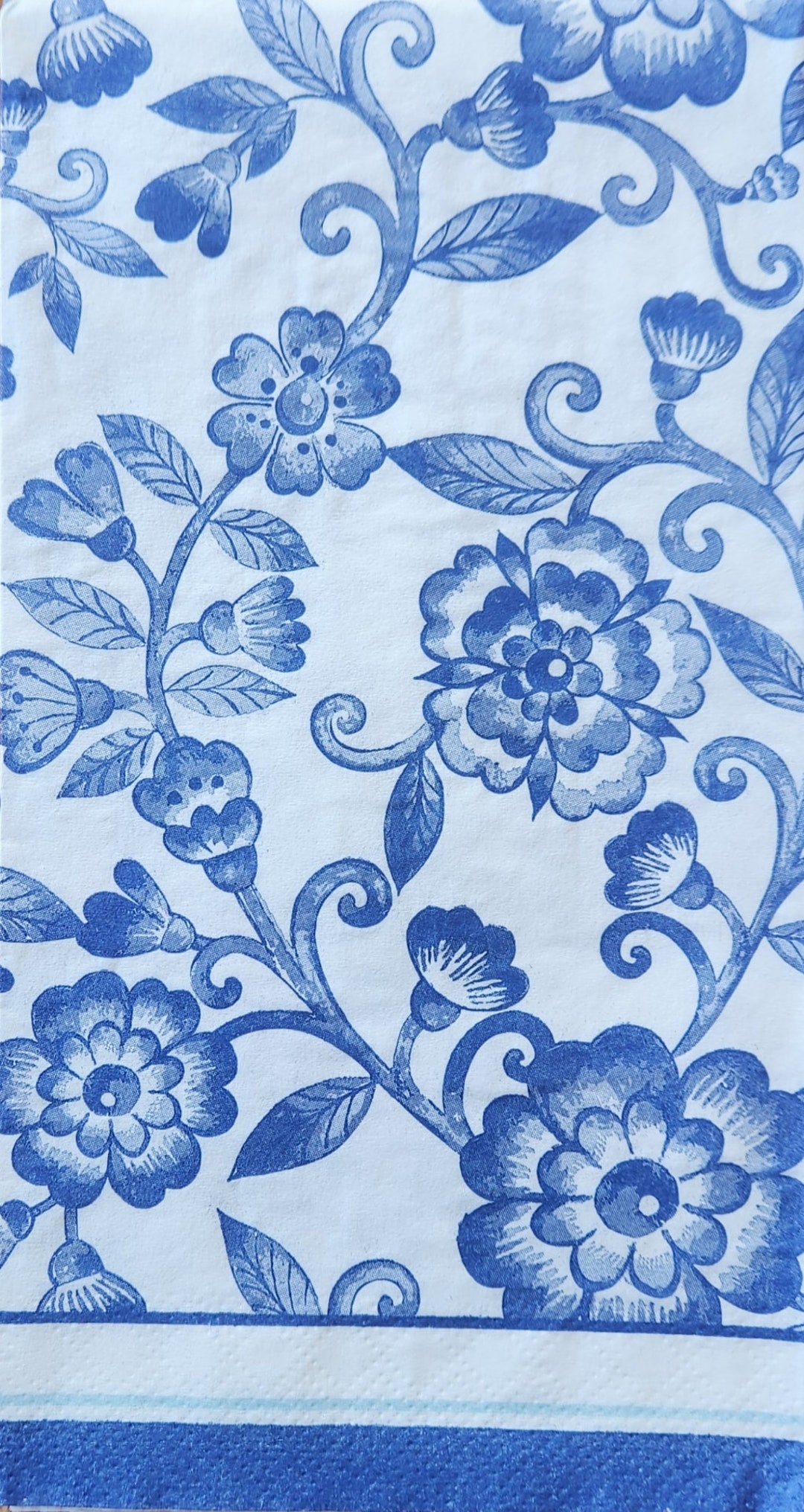 4x Blue and White Flower Paper Napkin for Decoupage Set of 4 - Etsy