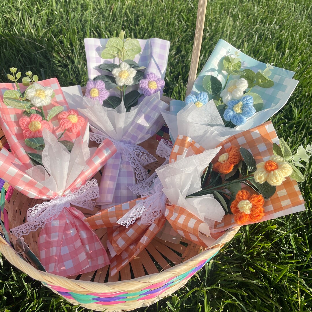 Crochet Flower Bouquet, Graduation Bouquet, Anniversary Gift ...