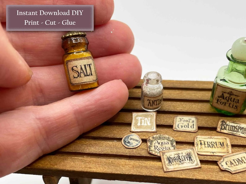 1:12 Miniature Printable Alchemist Labels, Papers and Scrolls - Etsy