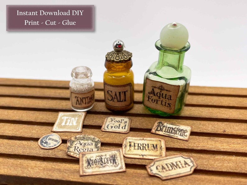 1:12 Miniature Printable Alchemist Labels, Papers and Scrolls - Etsy