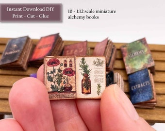 1:12 Miniature Printable Magic Books Set of 10 - Etsy