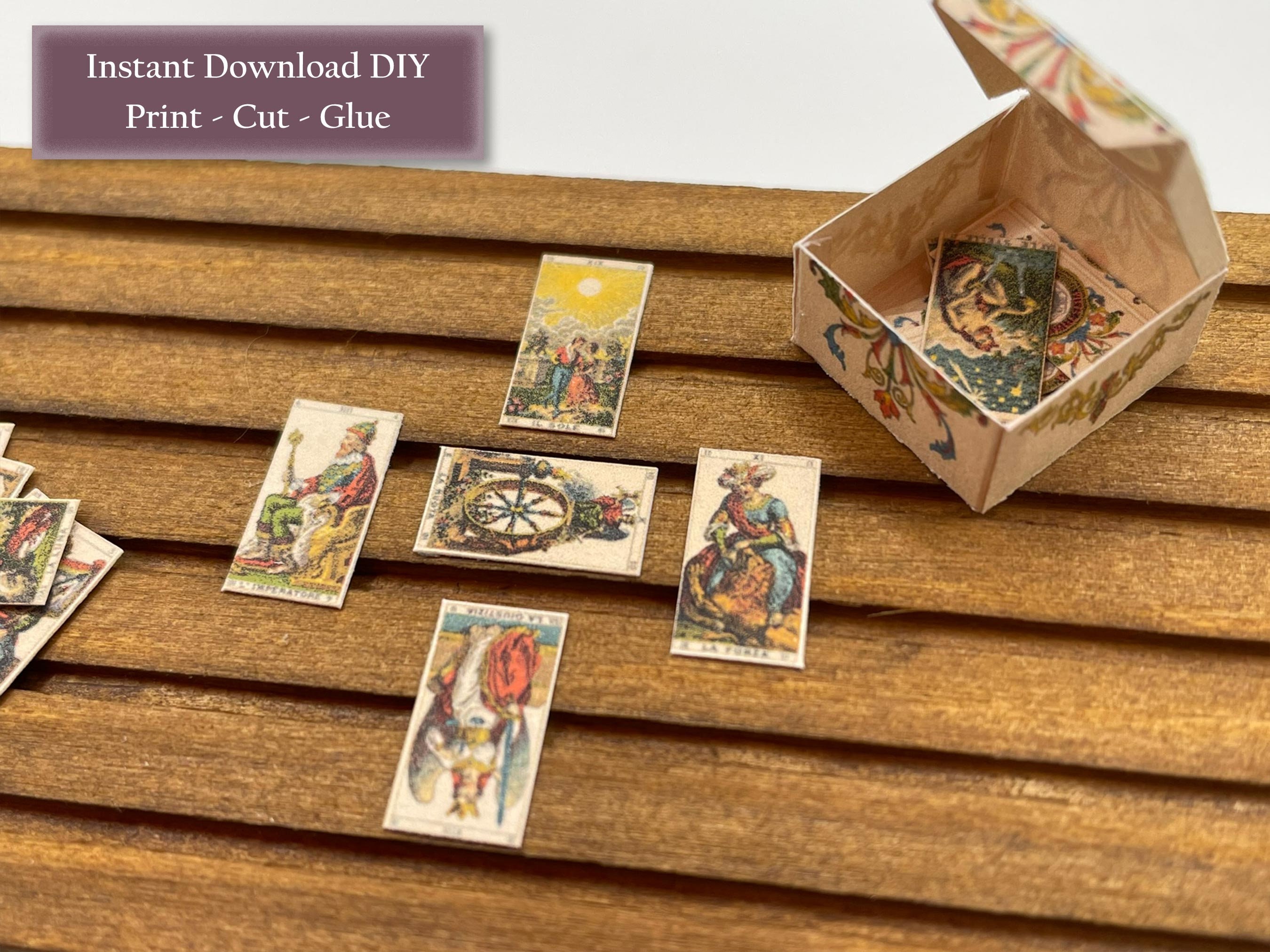 1:12 Miniature Printable Tarot Cards With Box - Etsy
