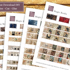 1:12 Miniature Printable Magic Books - Set of 10 - Etsy