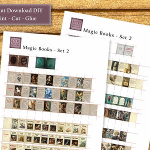 1:12 Miniature Printable Magic Books #2 - Set of 5 - Etsy
