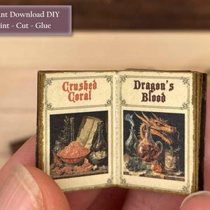1:12 Miniature Printable Magic Books #2 - Set of 5 - Etsy