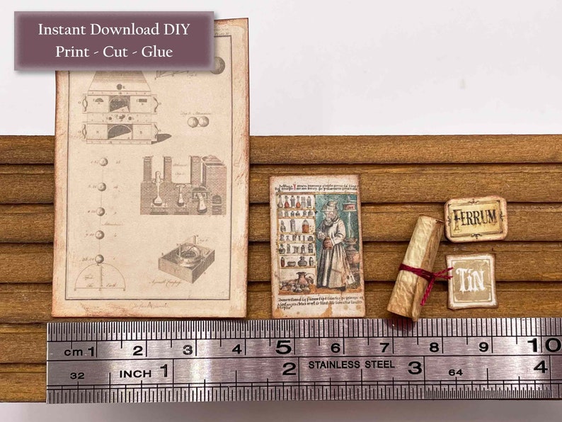 1:12 Miniature Printable Alchemist Labels, Papers and Scrolls - Etsy