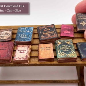 1:12 Miniature Printable Magic Books - Set of 10 - Etsy