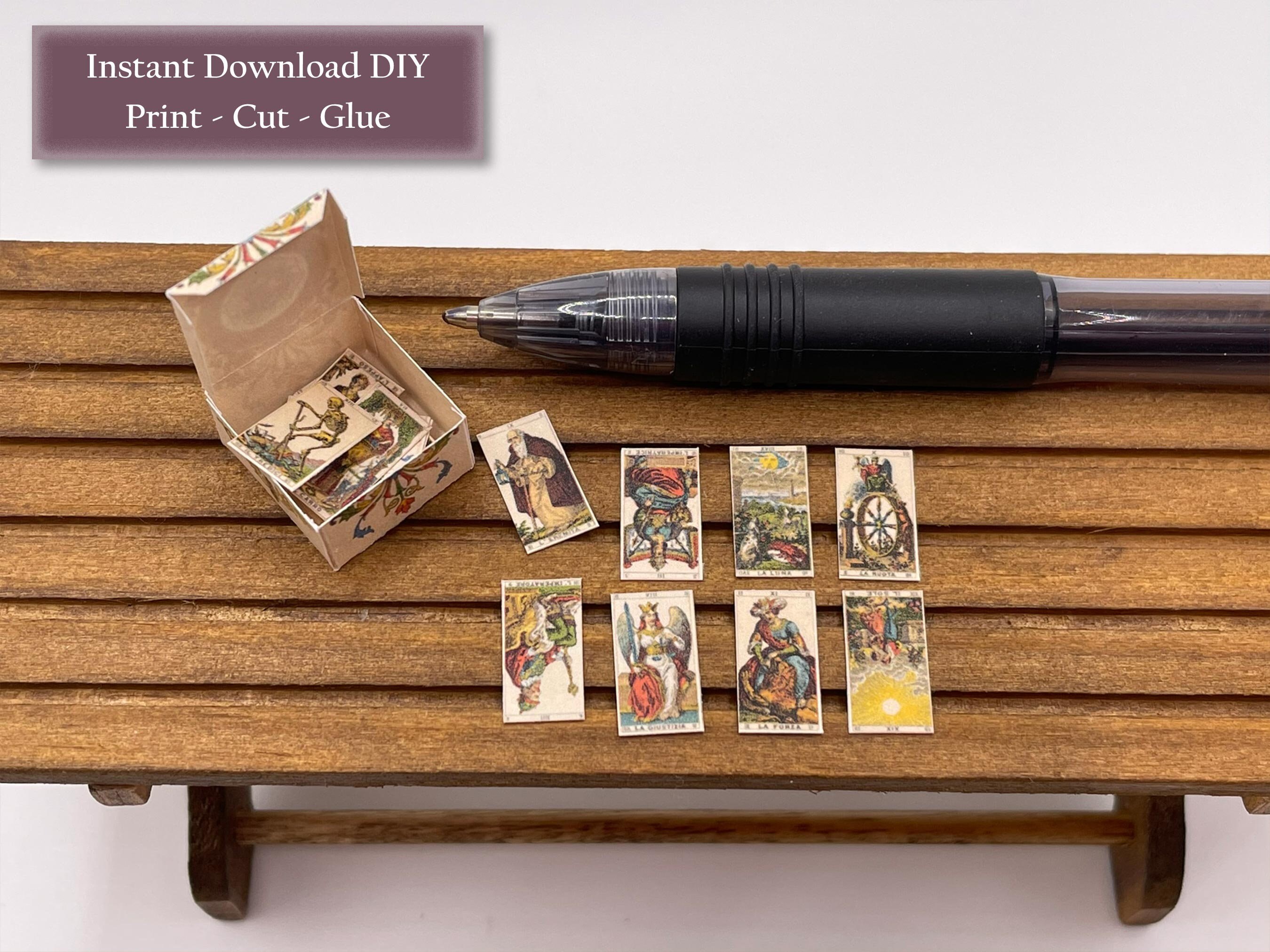 1:12 Miniature Printable Tarot Cards With Box - Etsy