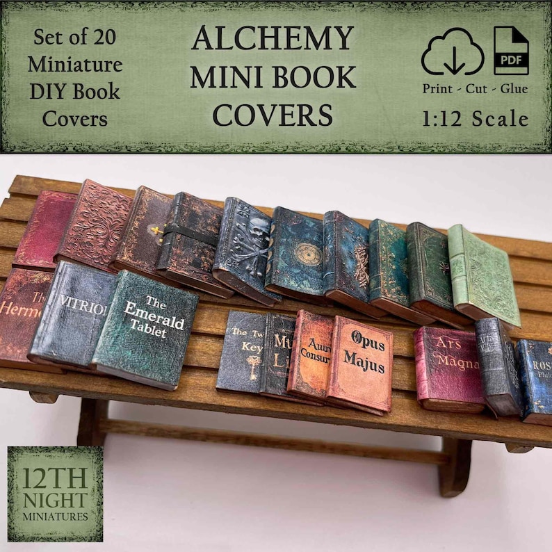 1:12 Miniature Printable Alchemist Book Covers - Set of 20 - Etsy
