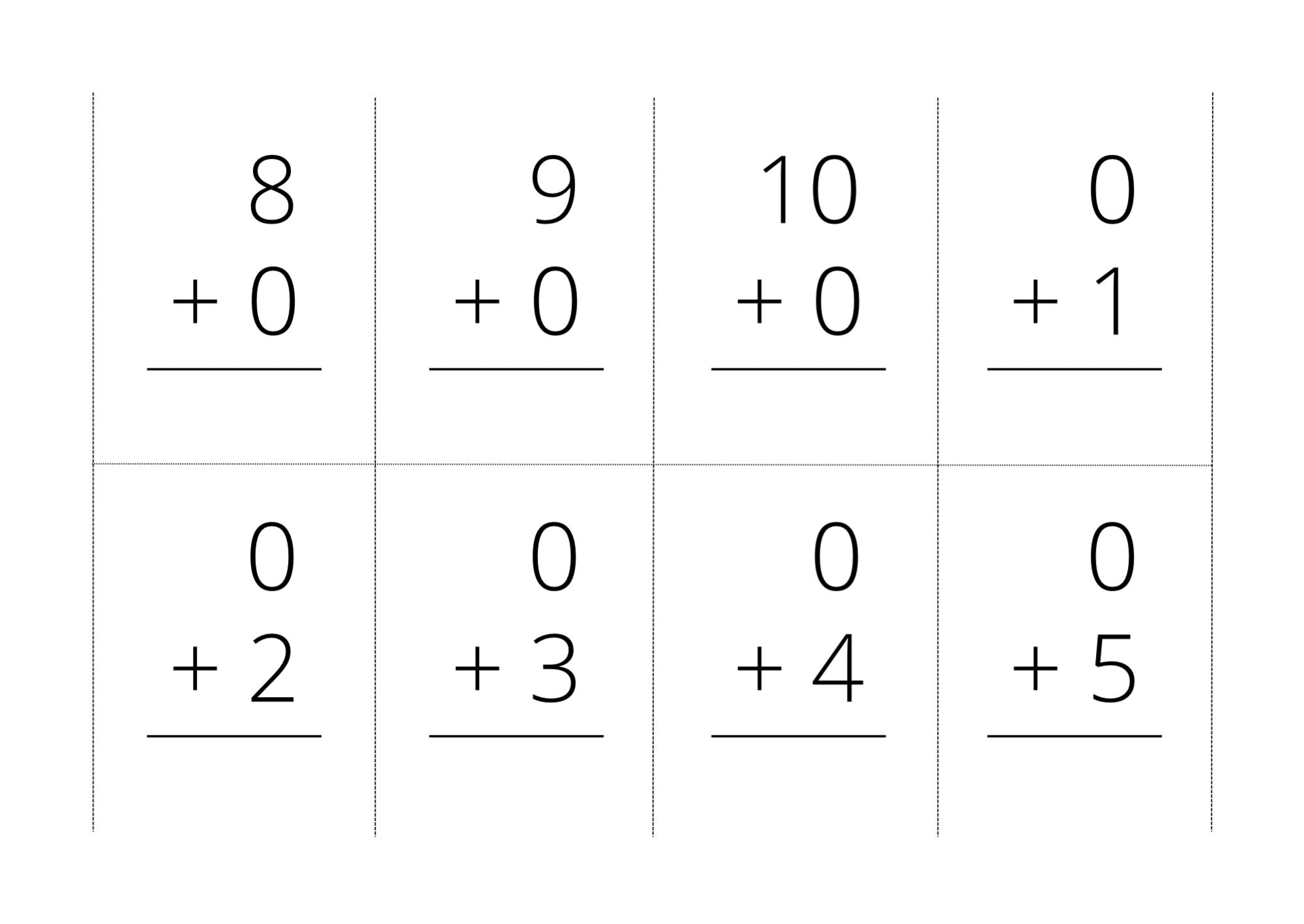 Adding & Subtracting by 0’s Flashcards - Etsy
