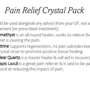 Pain Relief Crystal Healing Care Pack - Gift - Etsy UK