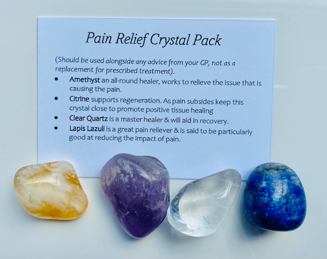 Pain Relief Crystal Healing Care Pack Gift - Etsy UK