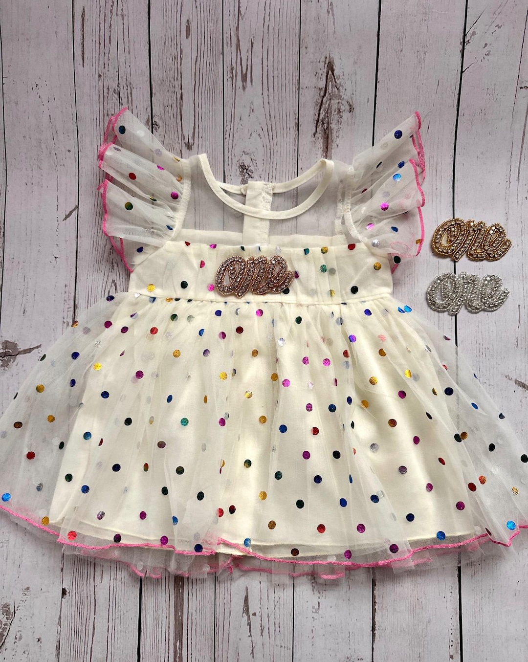Multicoloured Baby Girl 1st Birthday Spotty Rainbow Outfit- Cake Smash ...