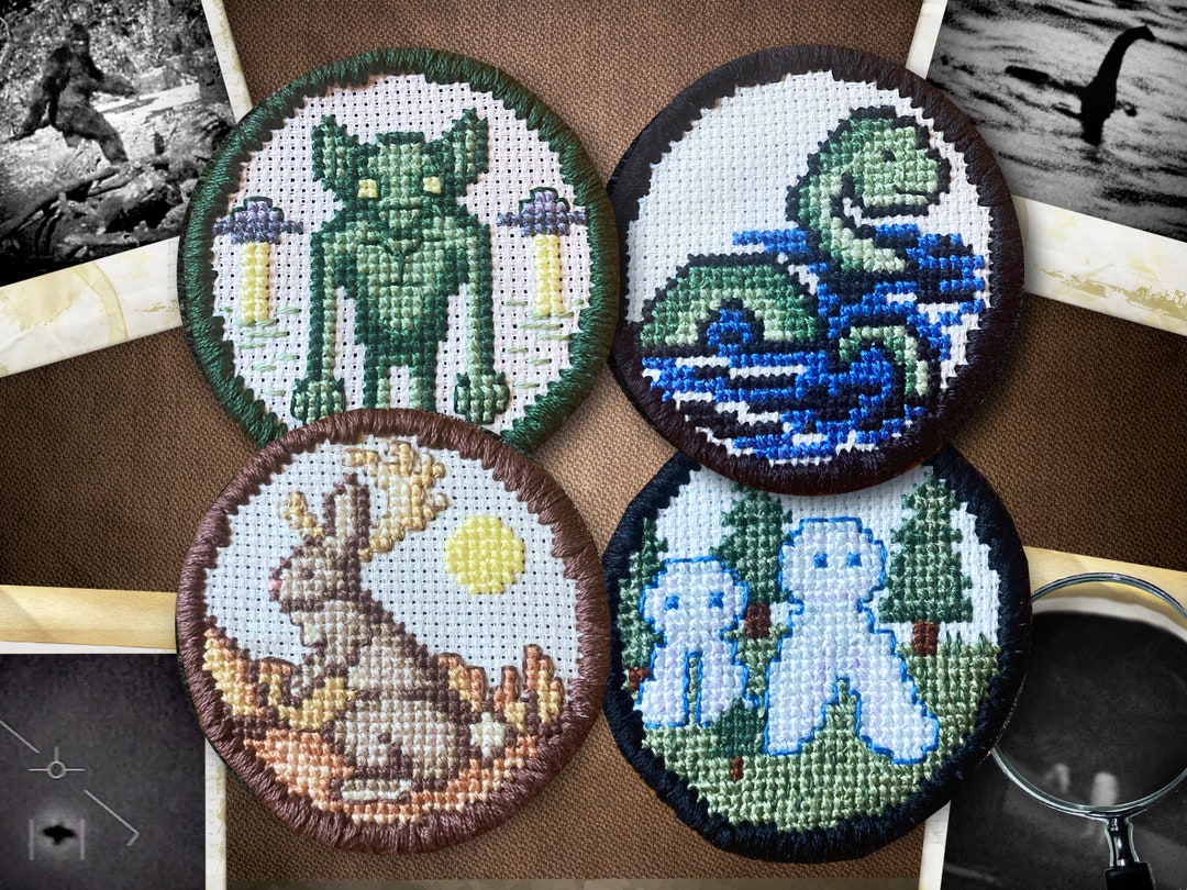 Cryptid Patch Pattern Pack - Ogopogo & Friends - Cross Stitch Alien ...