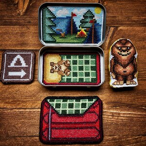 Altoids Tin Bigfoot Cross Stitch Pattern Embroidery Cryptid Sasquatch ...