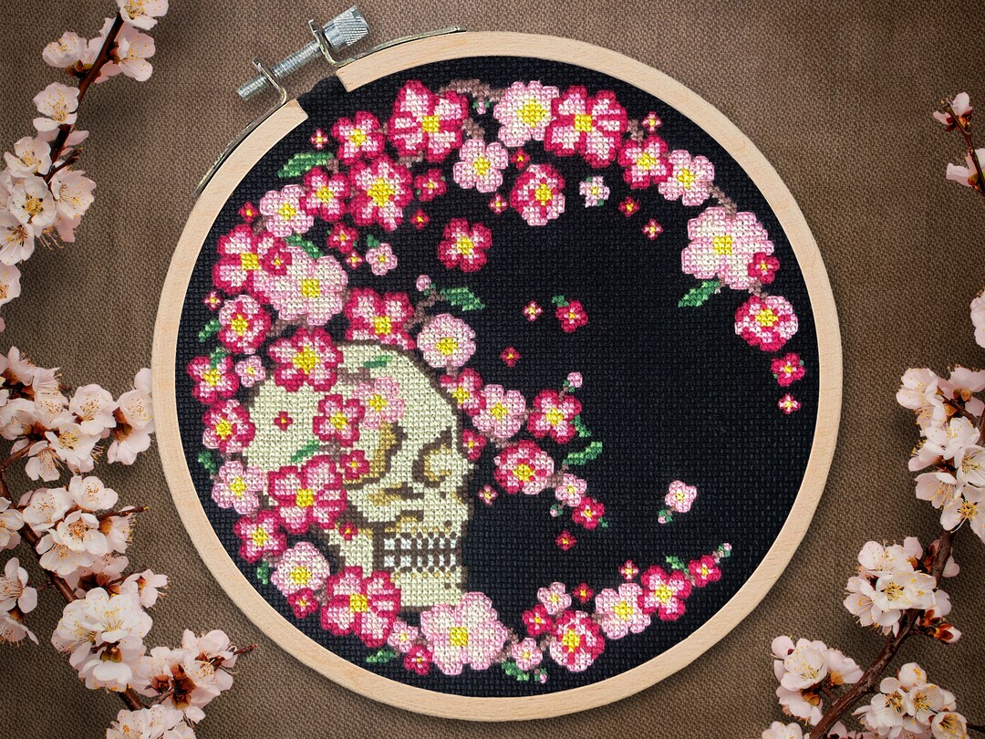 Death in Spring Cross Stitch Pattern Embroidery Flowers - Etsy