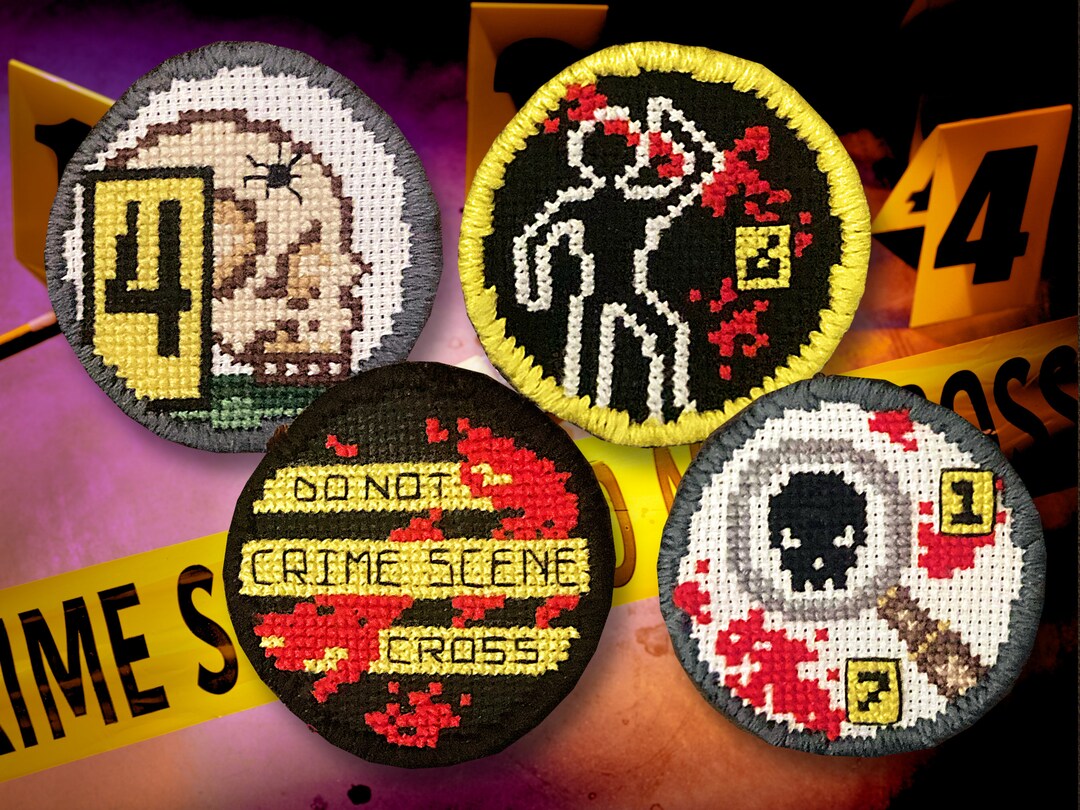 True Crime Patch Pattern Pack - Cross Stitch Embroidery Murder Goth ...