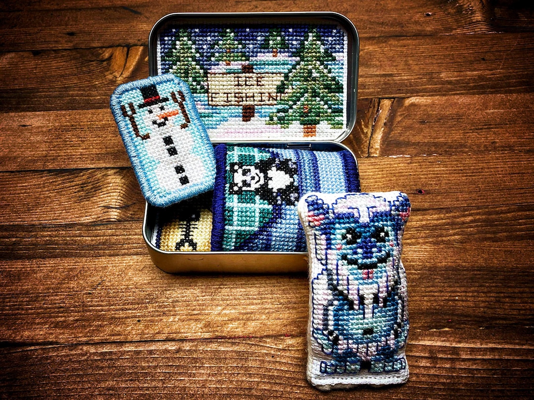 Altoids Tin Insert Yeti - Cross Stitch Pattern Embroidery Cryptid ...