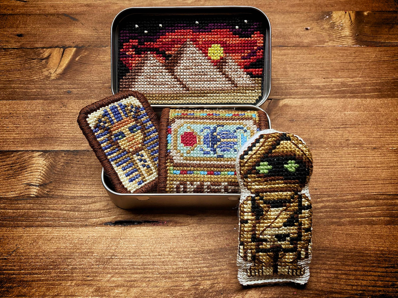 Altoids Tin Insert Mummy - Cross Stitch Pattern Embroidery Halloween ...