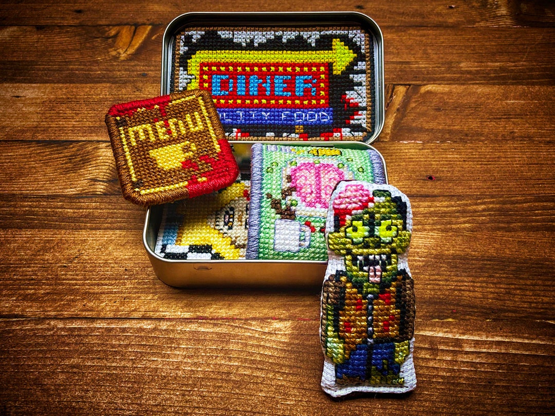 Altoids Tin Insert Zombie - Cross Stitch Pattern Embroidery Halloween ...