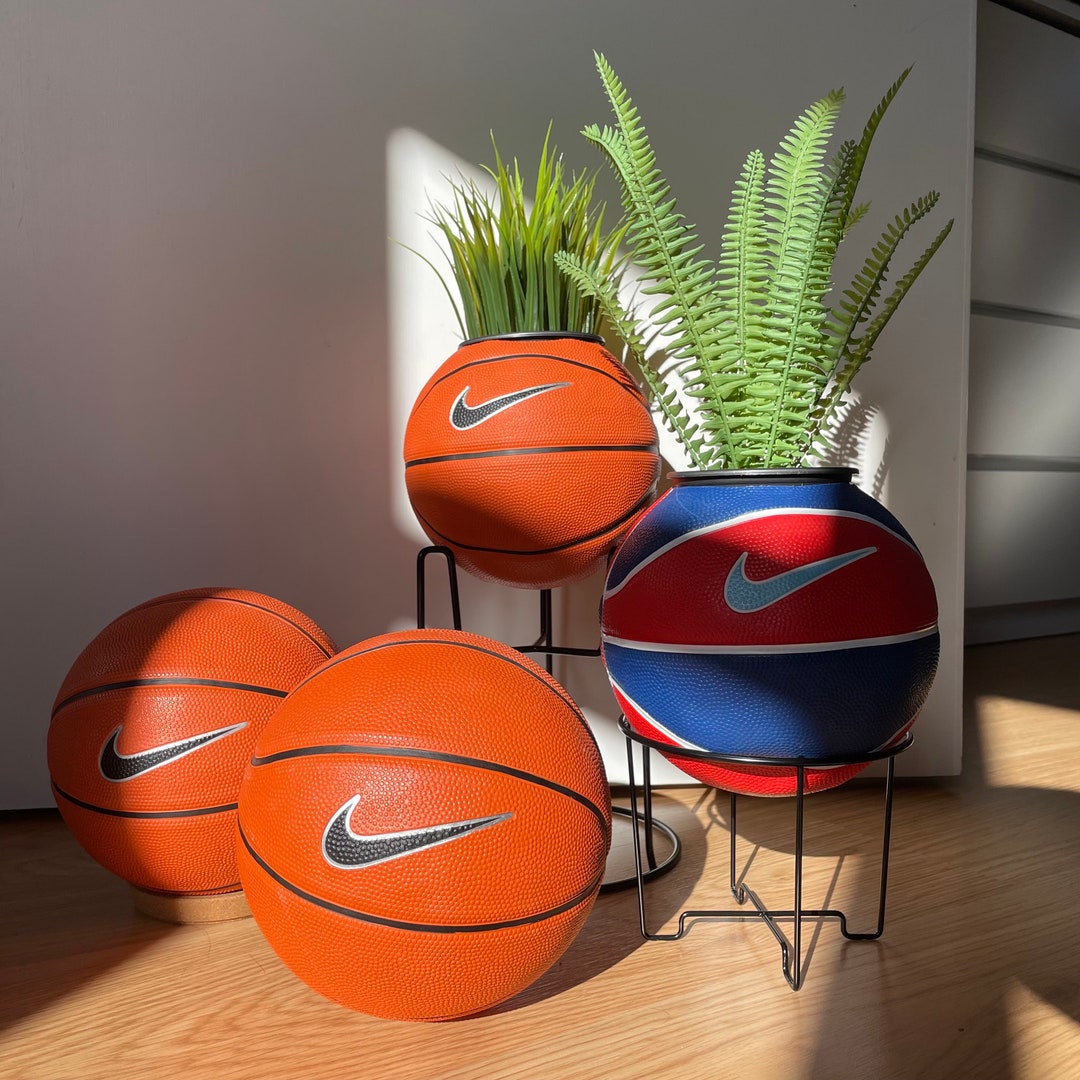 Handmade Basketball Planter With Nike Swoosh - Etsy