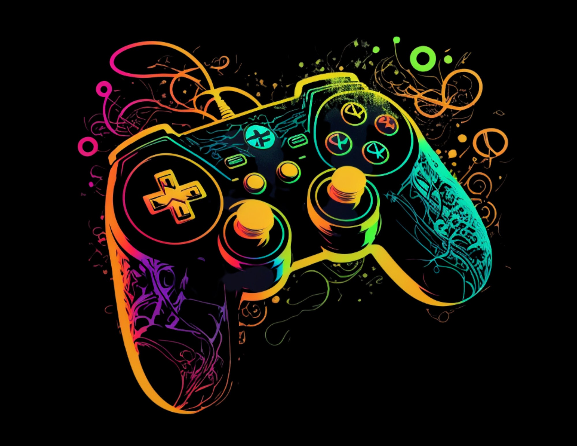 Gaming Remote Neon Abstract PNG, Gamer Shirt Png, Dark Game Neon Png ...
