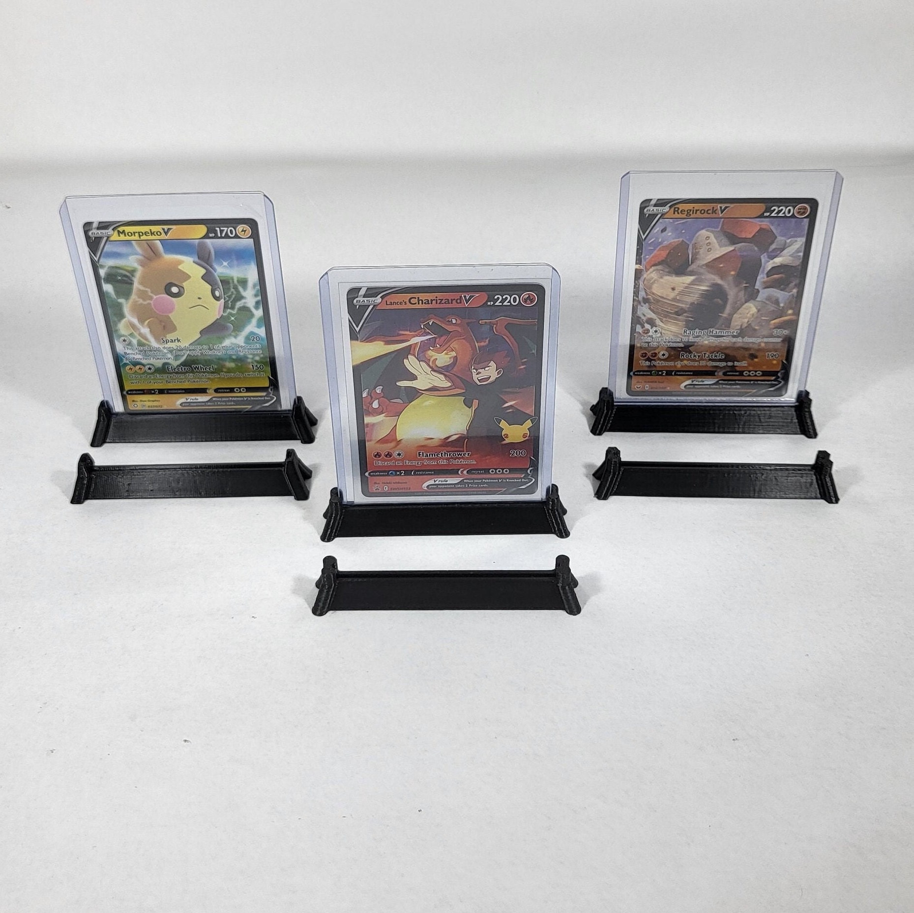 Semi Rigid Sleeved Toploaded Card Display Stand pillar Stands Hex ...