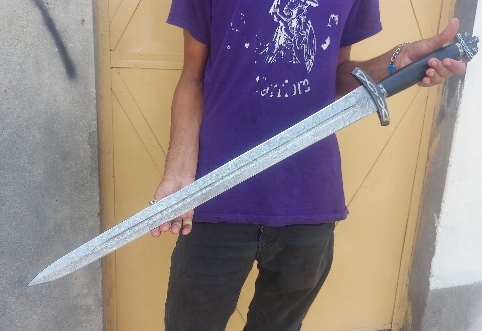 New Handmade VIKING Sword Real Damascus Steel Northmen Replica Sword ...