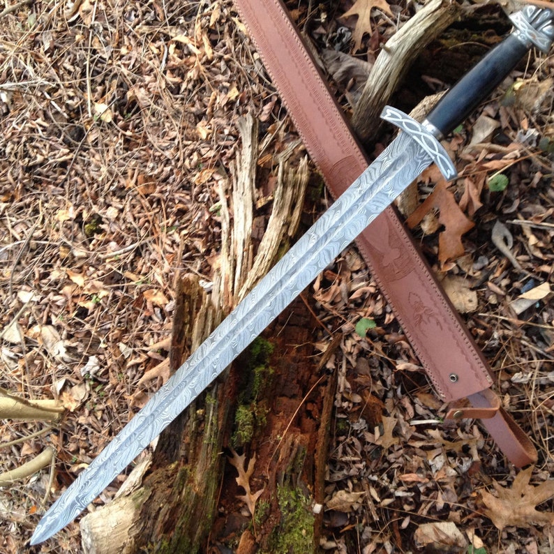 New Handmade VIKING Sword Real Damascus Steel Northmen Replica Sword ...