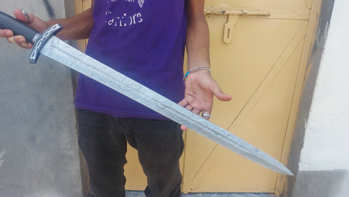 New Handmade VIKING Sword Real Damascus Steel Northmen Replica Sword ...