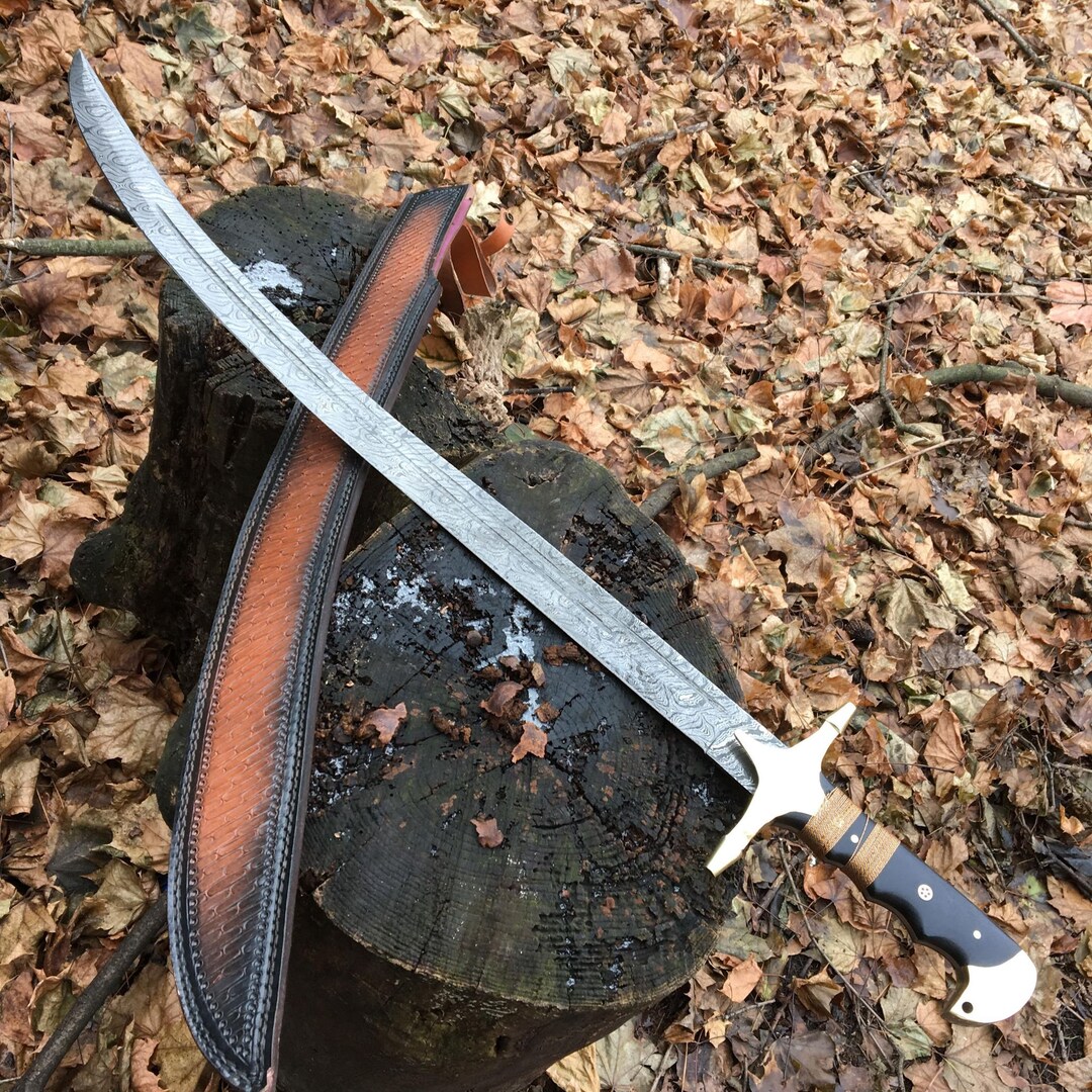 New Handmade VIKING Sword Real Damascus Scimitar Arabic Sword Beautiful Gift for Him GROOMSMEN ...
