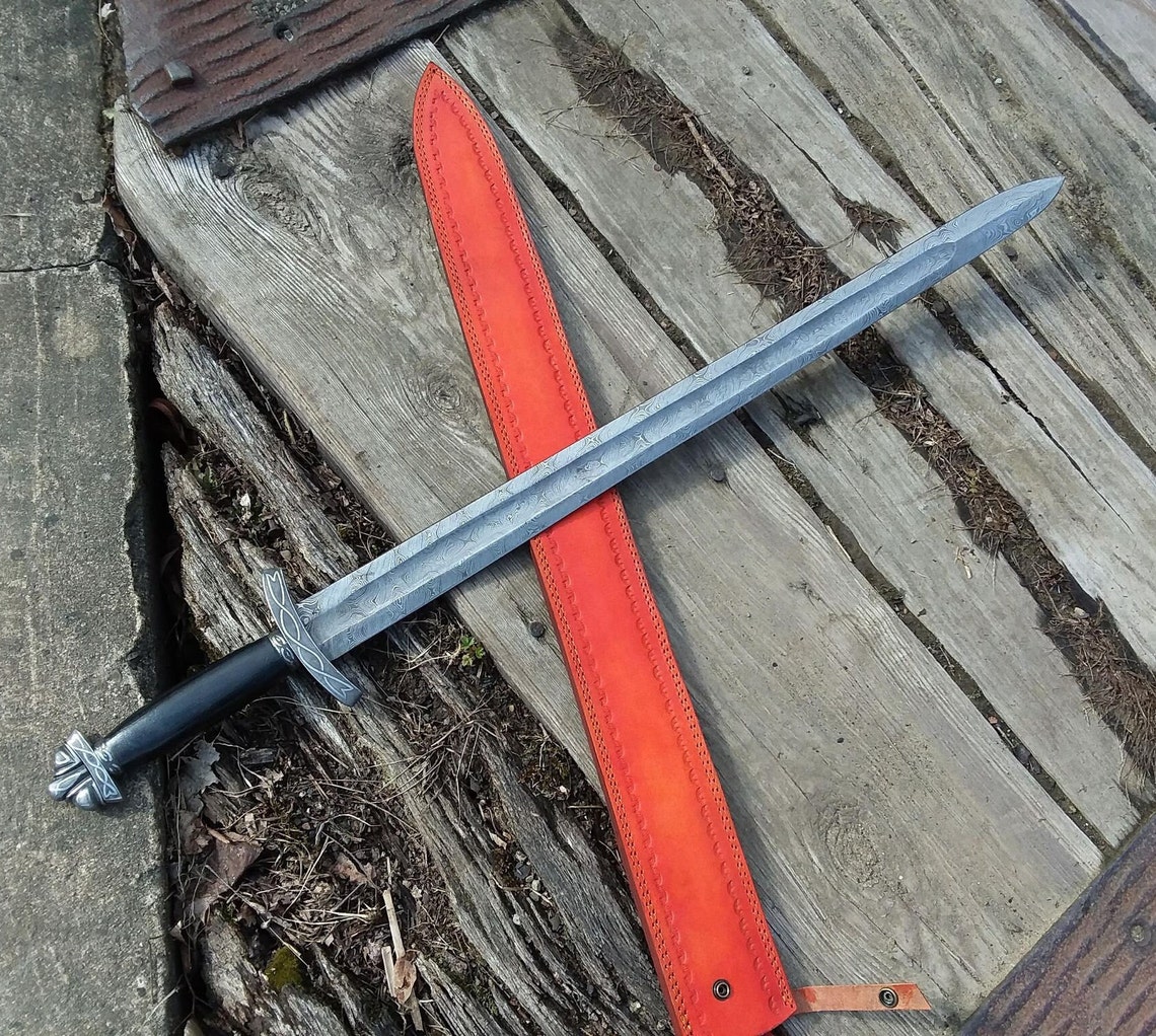 New Handmade VIKING Sword Real Damascus Steel Northmen Replica Sword ...