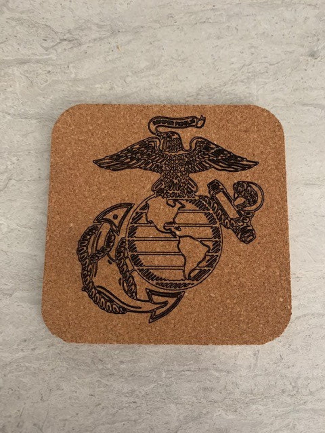 USMC Coaster - Etsy