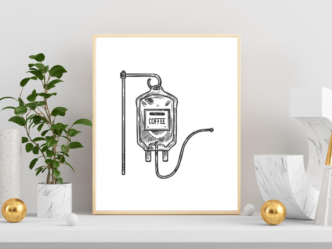 IV Intravenous Bag Coffee Caffeine Medical Doctor Nurse Pharmacist ...