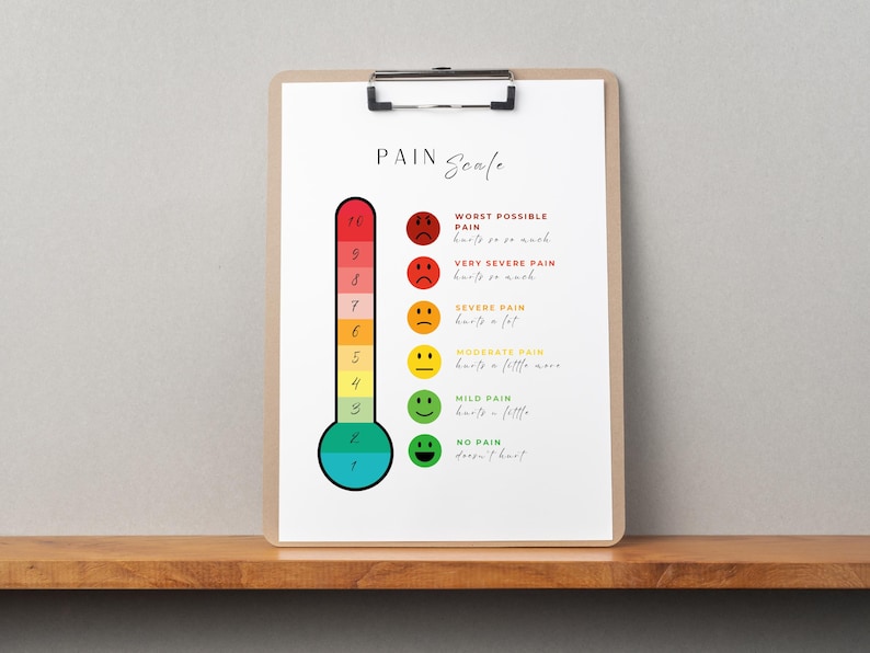 Pain Scale Printable Digital Doctor Nurse Physician Associate Dentist ...