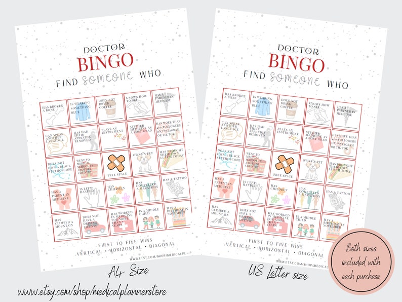 Doctor Bingo Printable Icebreaker Medical Find Someone Who Get to Know ...