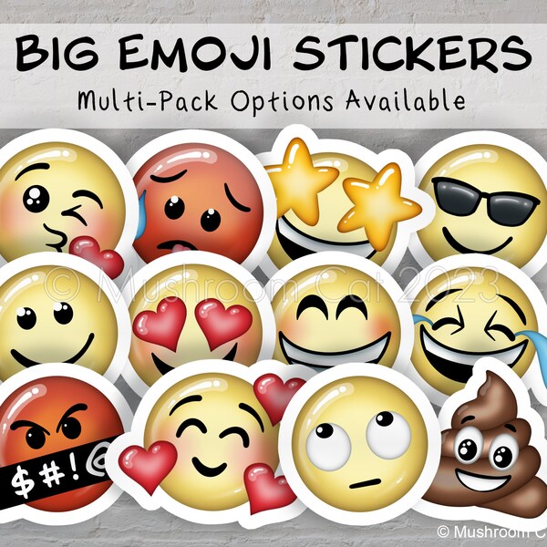 Big Emoji Stickers - Etsy