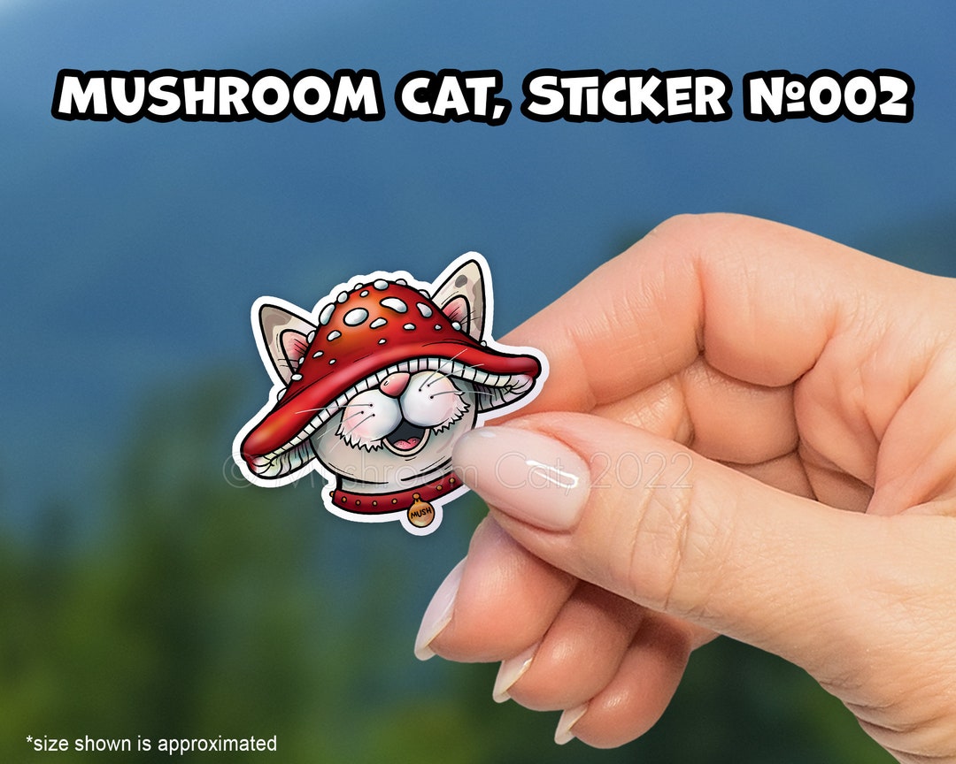 Mushroom Cat Sticker No. 002 - Etsy