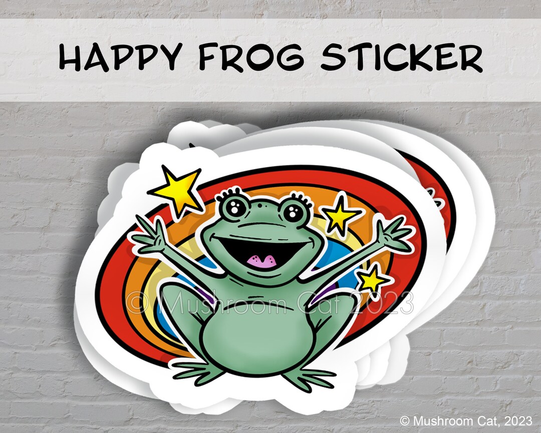 Happy Frog Sticker - Etsy
