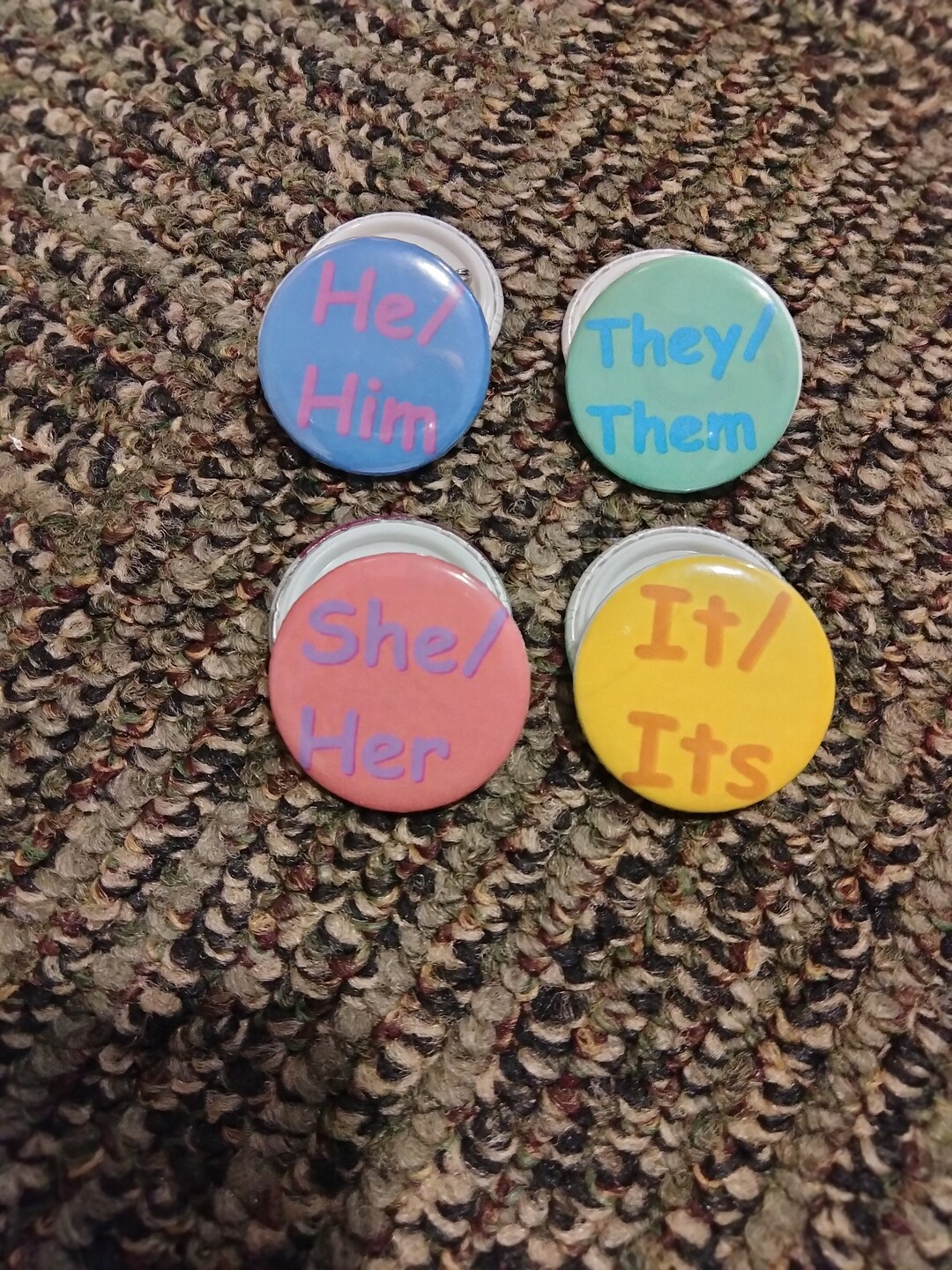 Pronoun Pins - Etsy